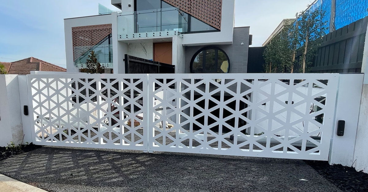 Laser-cut aluminium gates and infills - Aberfeldie | Haven Fencing